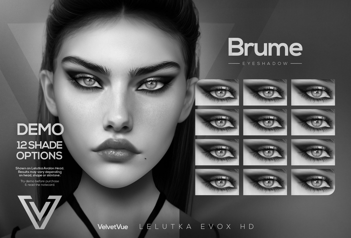 Second Life Marketplace - [ VelvetVue ] Brume Eyeshadow :: DEMO